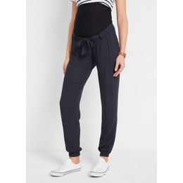 bonprix Damen Umstandshose, grau, Gr. 46, Obermaterial: 100% Viskose. Einsatz: 95% Baumwolle, 5% Elasthan, Hosen, aus Viskose Cr&ecirc;pe, elastischer Bund