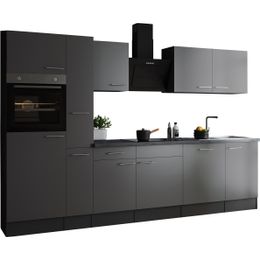 K&uuml;chenzeile respekta, B:310cm H:205cm T:60cm, grau, Komplettk&uuml;chen-Sets, "Oliver", Breite 310 cm, 90 cm Arbeitsh&ouml;he, in exklusiver Konfiguration f&uuml;r