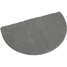 Badematte Kinzler, H:18mm, grau, Polyester, Badematten, "Chenille, Badvorleger, Badezimmer Teppich", Badteppich, Uni Farben, weich, als rechteckig &