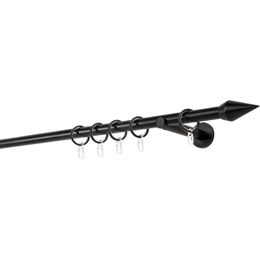 Gardinenstange mydeco, L:300cm, schwarz, Wohnzimmer, Gardinenstangen, "20mm Point Wandtr&auml;ger 12 cm"