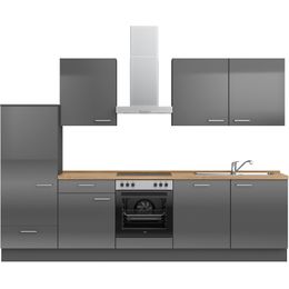 K&uuml;chenzeile Nobilia, B:300,3cm H:216,6cm T:60cm, grau, Komplettk&uuml;chen-Sets, ""Flash I", NEU: individuell anpassbar mit gratis Profi-Beratung",
