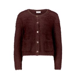 Vera Mont Damen Strickjacke "Damen mit Rundhalsausschnitt", braun, Gr. S, Strick, Obermaterial: 65% Baumwolle, 35% Polyamid, Strickjacken