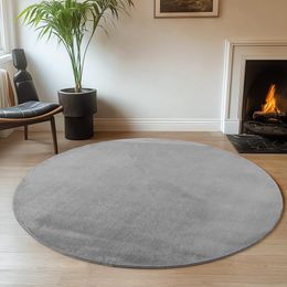 Teppich, H:11mm &Oslash;:80cm, grau, Ayyildiz Teppiche, Polyester, Wohnzimmer, Teppiche, "JOY 1400, auch als L&auml;ufer und in Rund erh&auml;ltlich", besonders