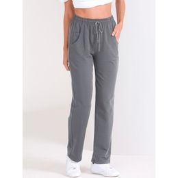 Catamaran Damen Trainingshose, grau, Gr. 48, unifarben, 92% Baumwolle, 8% Elasthan, Hosen