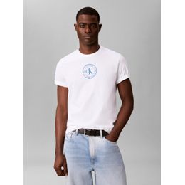 Herren T-Shirt "GRAPHIC TEE", wei&szlig;, Gr. S, Calvin Klein Jeans, unifarben, Web, Obermaterial: 100% Baumwolle, Shirts, Regular fit, Druck