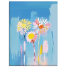 Wandbild Artland, B:60cm H:80cm, blau, Leinwand, Wohnzimmer, Bilder, "L&ouml;wenzahn-Traumlandschaft", als Alubild, Leinwandbild, Poster, Wandaufkleber in