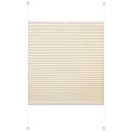 Plissee Gardinia, B:50cm H:130cm, beige, Obermaterial: 100% Polyester, Badezimmer, Plissees, "EASYFIX PIA", mit patentiertem Tr&auml;gersystem