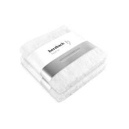 Handtuch Set HERZBACH HOME, wei&szlig;, Jersey, Obermaterial: 100% Baumwolle CO., Handtuch-Sets, "Pura", 550g/m&sup2;, Premium-Qualit&auml;t, 100% Baumwolle,