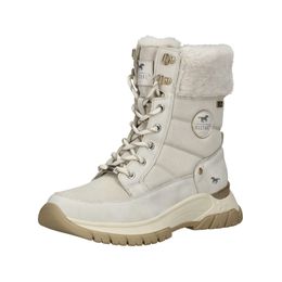 Mustang Shoes Damen Schn&uuml;rstiefelette "Mustang Shoes Stiefelette Lederimitat/Textil", Gr. 38, beige, Lederimitat, Textil, Schuhe