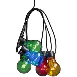 Konstsmide LED-Lichterkette "Party-Lichterkette aussen", Dioden 10 Stk., Gesamtl&auml;nge 14,5m, schwarz, Lichterketten, bunt, 10 bunte Birnen / 80 warm