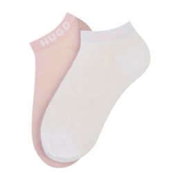 HUGO UNDERWEAR Damen Sneakersocken "2P AS SHINY PIQ CC W", Gr. 35, rosa, Baumwollmischung, Socken, leicht schimmernd
