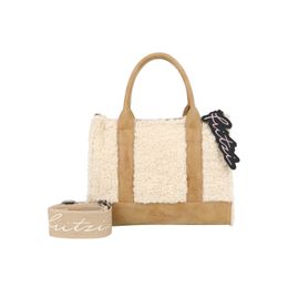 Damen Schultertasche "Fritzi Square Limited Teddy", Fritzi aus Preussen, beige, Kunstfaser, unifarben, Taschen, mit kuschelig-weicher Oberfl&auml;che