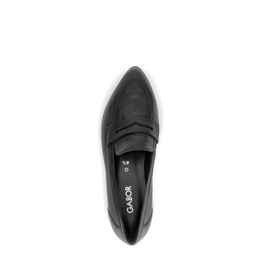 Gabor Damen Slipper, Gr. 36schwarz, Nappaleder, gl&auml;nzend, unifarben, Schuhe, Blockabsatz, Schl&uuml;pfschuh mit modischem Zierriegel, Weite G (=weit)
