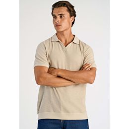 LINDBERGH Herren Kurzarmshirt, beige, Gr. S, unifarben, Piqu&eacute;, Obermaterial: 100% Baumwolle, Shirts, mit Polokragen