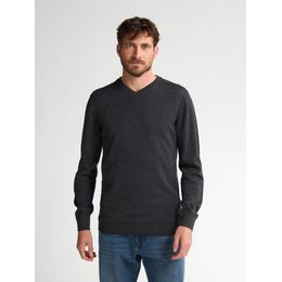 Herren V-Ausschnitt-Pullover "V-Neck Basi", grau, Gr. XL, PETROL INDUSTRIES, meliert, Strick, Obermaterial: 50% Baumwolle, 50% Polyacryl, Pullover,