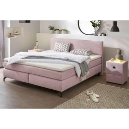 Jockenh&ouml;fer Boxspringbett, B:184cm L:211cm, rosa, JOCKENH&Ouml;FER GRUPPE, Bezug Bett: Feinstruktur (100% Polyester);Topper und Matratzenspiegel: 100% Polyester,