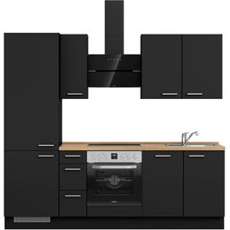 K&uuml;chenzeile Nobilia, B:240,3cm H:216,6cm T:60cm, schwarz, Komplettk&uuml;chen-Sets, ""Touch II", NEU: individuell anpassbar mit gratis Profi-Beratung",
