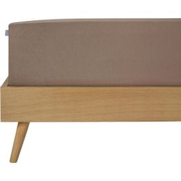 Spannbettlaken Schiesser, B:150cm L:200cmbraun, Jersey-Elasthan, Obermaterial: 97% Baumwolle, 3% Elasthan, Bettlaken, "Elli", f&uuml;r hohe Matratzen und