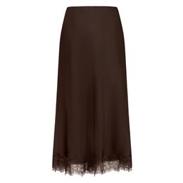 Zero Damen Midirock "Damen mit Spitze"chocolate plum, Gr. 38, Satin, Obermaterial: 100% Polyester, R&ouml;cke, Spitze
