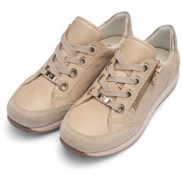 Ara Damen Keilsneaker "OSAKA", Gr. 3, beige, Glattleder, Veloursleder, Schuhe, Freizeitschuh, Halbschuh, Schn&uuml;rer in Komfortweite H (= sehr weit)