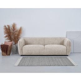 3-Sitzer Home Affaire, B:221cm H:73cm T:93cm, beige, 100% Polyester, Sofas, "OSTRUP, Naturt&ouml;ne, Boucle oder Chenille", Breite 221 cm, organische Form