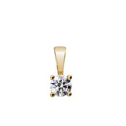 LYOMI Damen Kettenanh&auml;nger "585/- Gelbgold 1 synth. Diam. 0,25 ct.", one-size, 0,25 VS = sehr kleine Einschl&uuml;sse, Gold, 0,4 g, gold, Gold,