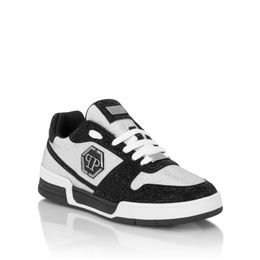 Philipp Plein Herren Sneaker "Mit Schmucksteinen", Gr. 42, schwarz-wei&szlig;, Schuhe