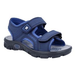 Richter M&auml;dchen Sandale "Adventure", Gr. 27, blau, Lederimitat, Textil, kontrastfarbene Details, Schuhe, Sandale, Sommerschuh, Gr&ouml;&szlig;enschablone zum