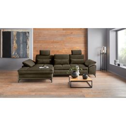 Ecksofa OTTO HOME, B:301cm H:89cm T:176cm, gr&uuml;n, 100% Polyester;Samtoptik (100% Polyester), Wohnzimmer, Sofas, "Costello L-Form, B: 301cm, Sitztiefen