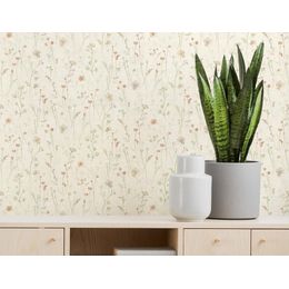 A.S. Cr&eacute;ation A.S. CR&Eacute;ATION Vliestapete "Attractive 3 &ndash; Wildblumenwiese", B/L: 0,53m x 10,05m, Rollen: 1, beige, Wohnzimmer, Tapeten, leichter Glanz, fein