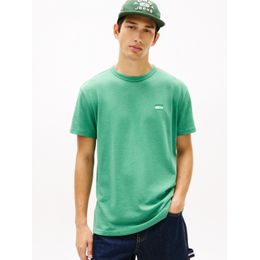 Tommy Jeans Herren T-Shirt "TJM REG BADGE"bahama gr&uuml;n htr, Gr. S, Single Jersey, Obermaterial: 60% Baumwolle, 40% Polyester, Shirts, Rundhals,