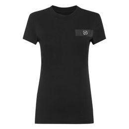 Plein Sport Damen T-Shirt "Rundhals-T-Shirt", schwarz, Gr. S, Obermaterial: 100% Baumwolle, Shirts