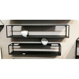 Wandregal HAKU, schwarz, K&uuml;che, Regale, "H&auml;ngeregal, Wandboard", rechteckig - aus Metall Schwarz - B/T/H 75/14/14 und 85/17/17 cm