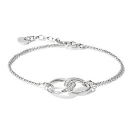 Thomas Sabo Damen Armband "Together Armband silber", 19, Silber 925 (recycelt)silberfarben, kristallwei&szlig;, kristallwei&szlig;, Silber 925 (recycelt),
