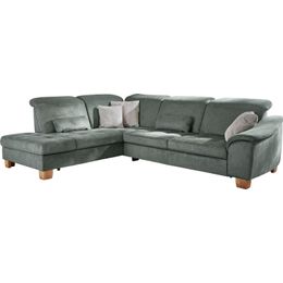 Ecksofa DIE PLANBAR, B:299cm H:88cm T:243cm, gr&uuml;n, 100% recyceltes Polyester, Wohnzimmer, Sofas, "PP-LA23145 L-Form", inkl. Kopfpolsterverstellung,