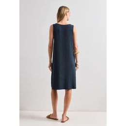 Street One Damen Midikleid, blau, Gr. 40, unifarben, Stoff, 95% Viskose, 5% Elasthan, Kleider, aus Viskose