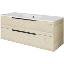 Badm&ouml;bel-Set SAPHIR, B:121cm H:50cm T:46cm, beige, Holzwerkstoff, Kastenm&ouml;bel-Sets, "Mineralmarmor-Waschtisch mit Waschtischunterschrank"