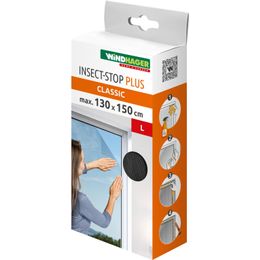Windhager Fliegengitter-Gewebe "Plus f&uuml;r Fenster, Klettband Insektenschutz ohne bohren, 130 x 150 cm", B/H: 130cm x 150cm, grau,