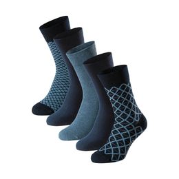 Schiesser Herren Socken "Bluebird", Gr. 43, blau, Baumwollmischung, Socken, druckfreier Bund, Fersen und Zehen handgekettelt, Cotton-Mix