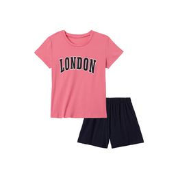 M&auml;dchen Pyjama, PETITE FLEUR BY LASCANA, Gr. 122, bunt, Jersey, Obermaterial: 100% Baumwolle, unifarben, Basic, Homewear-Sets, Schlafanzug mit gro&szlig;em