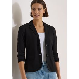 Cecil Damen Kurzblazerschwarz, Gr. M, unifarben, Stoff, 74% Viskose, 24% Polyester, 2% Elasthan, Blazer, mit Reverskragen