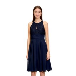 Vera Mont Damen Abendkleid "Damen mit Spitze", blau, Gr. 42, Chiffon, Obermaterial: 100% Polyester. Futter: 100% Polyester, Kleider, Spitze