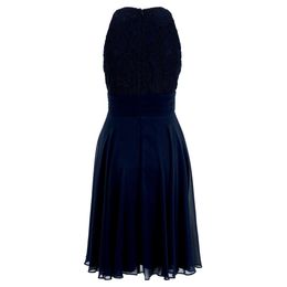 Vera Mont Damen Abendkleid "Damen mit Spitze", blau, Gr. 42, Chiffon, Obermaterial: 100% Polyester. Futter: 100% Polyester, Kleider, Spitze
