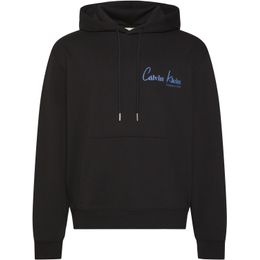 Herren Kapuzensweatshirt "GRAPHIC HOODIE", schwarz, Gr. XL, Calvin Klein Jeans, unifarben, Sweatware, Obermaterial: 100% Baumwolle, Sweatshirts,