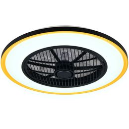 LED Deckenleuchte "VARPULA mit Ventilator, oszillierender Deckenventilator +Licht 28W LED", 1, &Oslash; 55cm H: 20cm, 1 Stk., schwarz, REALITY LEUCHTEN,