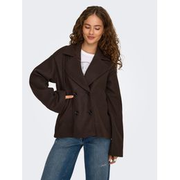 Only Damen Kurzjacke "ONLNANCY JACKET NOOS OTW", braun, Gr. L, unifarben, Web, Obermaterial: 100% Polyester, Jacken, Kunstfaser