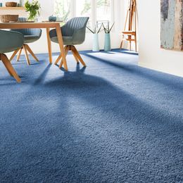 ANDIAMO Teppichboden "Verona, Velours, Gesamth&ouml;he 6 mm, Luxusklasse LC2", B : 400cm 1 Stk., L: 300cm, blau, Schlafzimmer, Teppiche, Uni Farben,