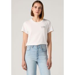 Levi's LEVI'S Damen Rundhalsshirt "THE PERFECT TEE", wei&szlig;, Gr. M, Jersey, Obermaterial: 100% Baumwolle, Shirts, mit Logo im Metallic-Holo Print