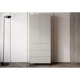 Highboard Home Affaire, B:70cm H:170cm T:39cm, beige, ABS-Kunststoff, Hartfaserplatte, Holzwerkstoff, Kunststoff, Wohnzimmer, Sideboards, "Phuket