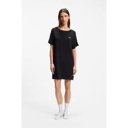 BOSS Damen Nachthemd "Element_Nightie", Gr. XL, schwarz, Jersey, Obermaterial: 95% Viskose, 5% Elasthan, Kleider, aus Stretch-Jersey mit Logo-Print